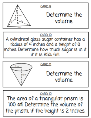 Volume of Cones, Cylinders, Spheres, Prisms, Pyramids Relay Race Review ...