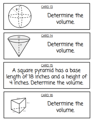 Volume of Cones, Cylinders, Spheres, Prisms, Pyramids Relay Race Review ...