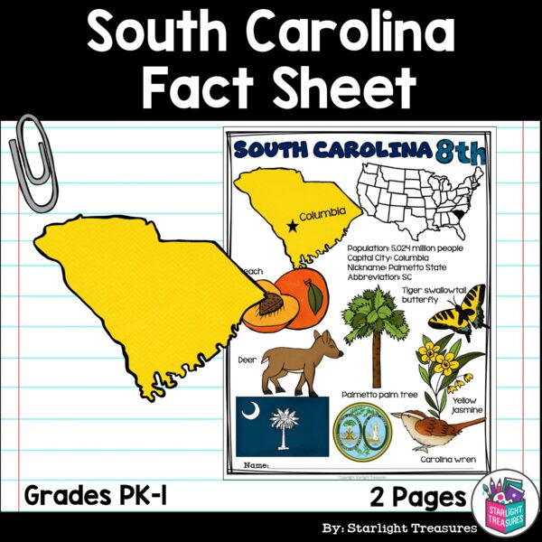 South Carolina Fact Sheet for Early Readers - A State Study | Made By ...