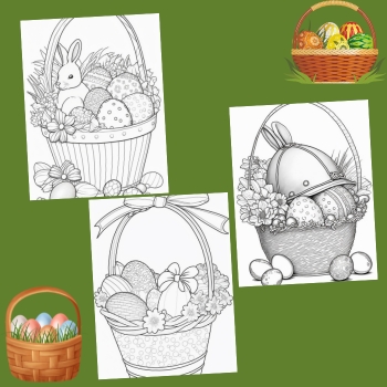 Easter Egg Basket Coloring Book Adult | Made By Teachers
