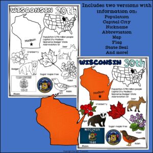 Wisconsin Fact Sheet for Early Readers - A State Study | Made By Teachers