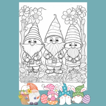 Easter Gnomes Coloring Book for Adult | Made By Teachers