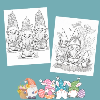 Easter Gnomes Coloring Book for Adult | Made By Teachers