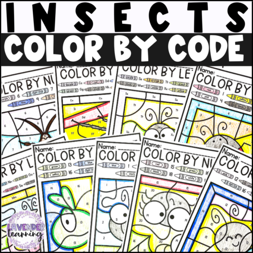 Bug & Insect Color by Code - Insect Color by Number - Insect Color by ...