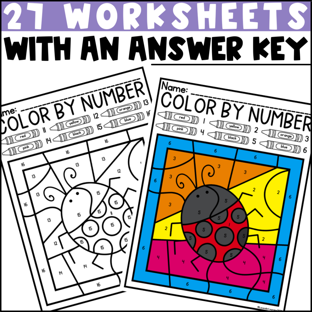 Bug & Insect Color by Code - Insect Color by Number - Insect Color by ...