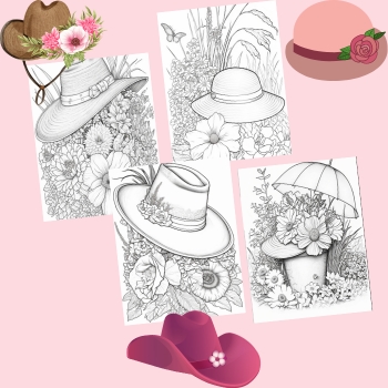 Flower Hat Coloring Book for Adult | Made By Teachers