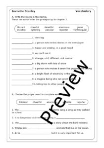 Jeff Brown "Invisible Stanley" worksheets | Made By Teachers