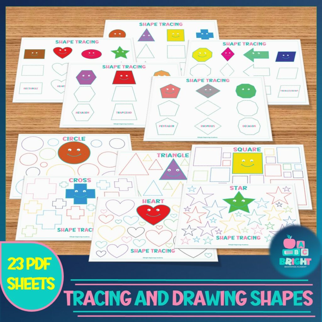 Printable Tracing Worksheets for Numbers Alphabet Shapes & More | Made ...