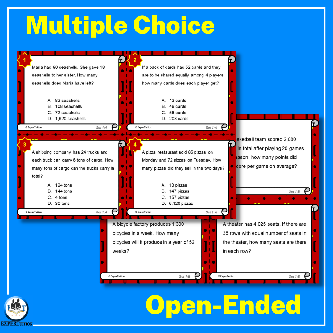 One Step Word Problem All Operations Task Cards – Set 1 | Made By Teachers