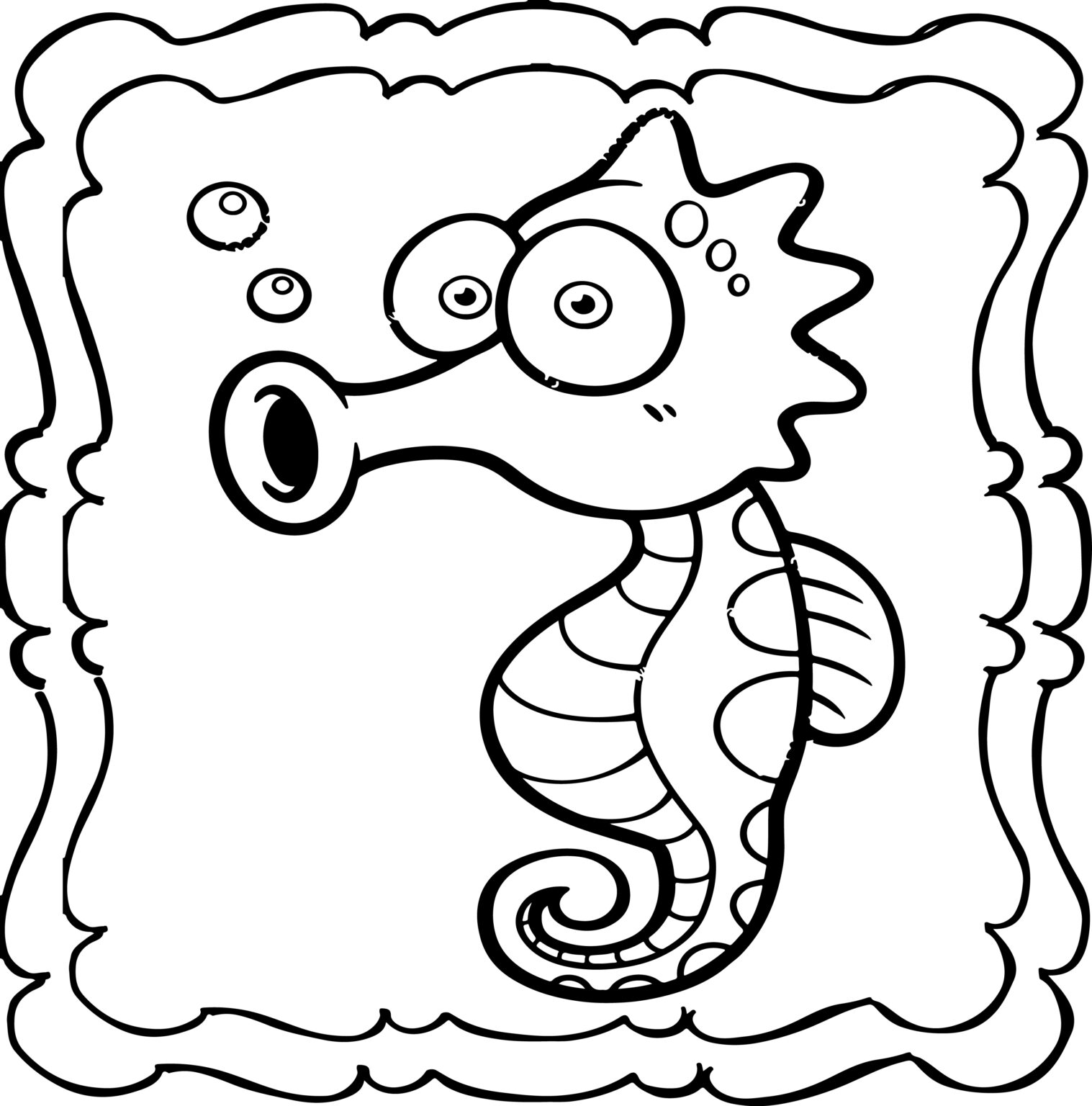 Seahorse Coloring Book : Easy and Fun Seahorses Coloring Book for Kids ...