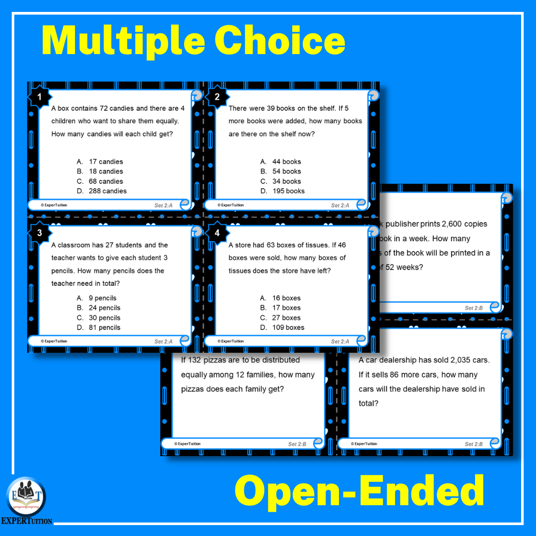 One Step Word Problem Task Cards – Set 2 | Add, Subtract, Multiply or ...