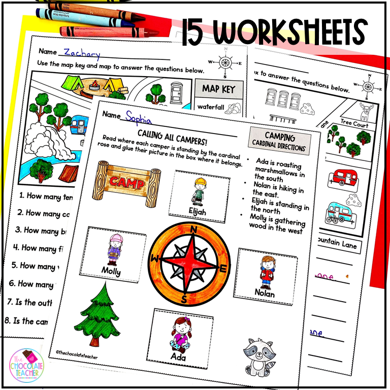 Map Skills - 1st Grade Social Studies - Camping Theme | Made By Teachers