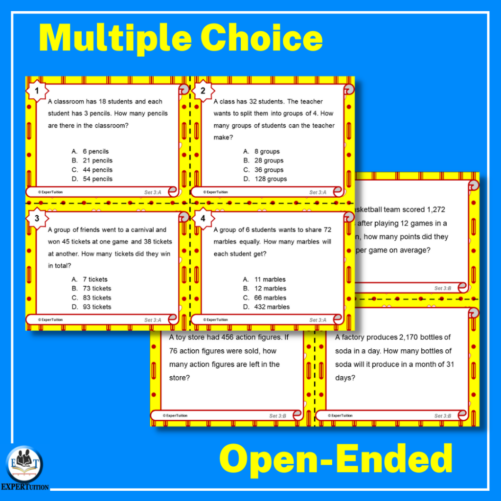 One Step Word Problem Task Cards – Set 3 | Add, Subtract, Multiply or ...