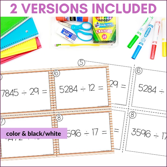 5th Grade 4 Digit by 2 Digit Division Math Task Cards | Made By Teachers