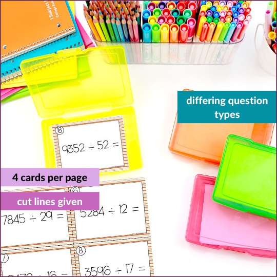 5th Grade 4 Digit by 2 Digit Division Math Task Cards | Made By Teachers