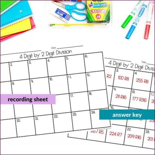5th Grade 4 Digit by 2 Digit Division Math Task Cards | Made By Teachers
