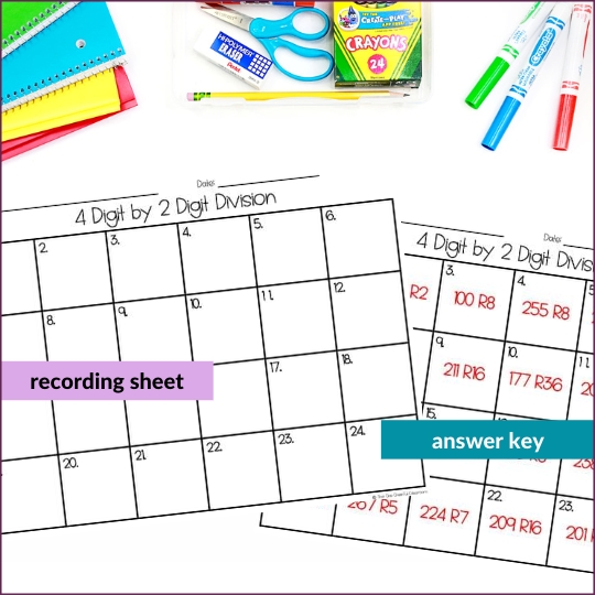 5th Grade 4 Digit by 2 Digit Division Math Task Cards | Made By Teachers