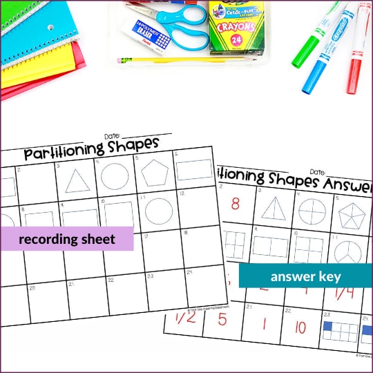 3rd Grade Partitioning 2D Shapes Math Task Cards | Made By Teachers