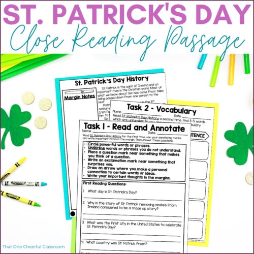 St. Patrick's Day History Close Reading Comprehension Passage Unit ...
