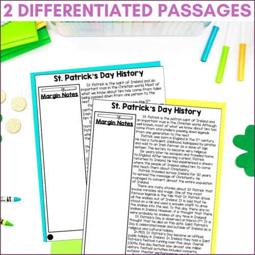 St. Patrick's Day History Close Reading Comprehension Passage Unit ...