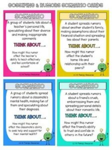 Gossiping & Rumors Scenario & Reflection Cards for Teenagers | Made By ...