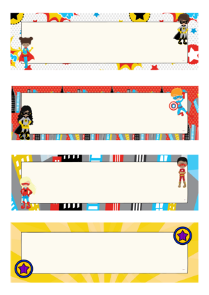 Superhero Theme Tote Tray Labels | Made By Teachers
