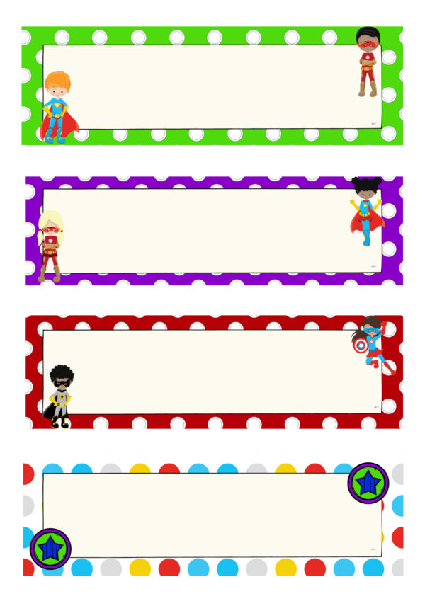 Superhero Theme Tote Tray Labels | Made By Teachers