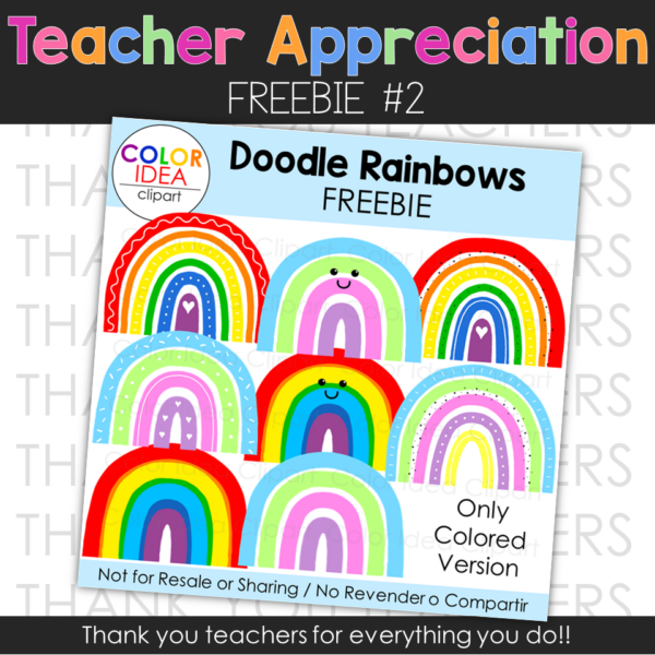 Doodle Rainbows * Teacher Appreciation #2 | Made By Teachers