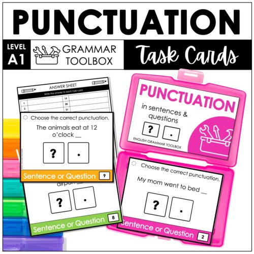 End Punctuation Task Cards - Sentences and Questions - ESL GRAMMAR ...