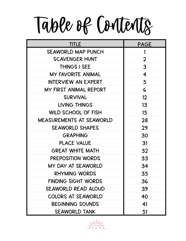 SeaWorld Activity Pack for Kindergarten through 1st Grade | Made By ...