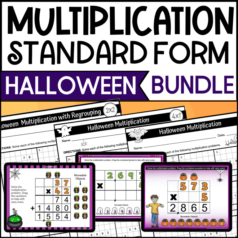 Halloween Themed Math Mazes 2 Digit by 2 Digit Multiplication ...
