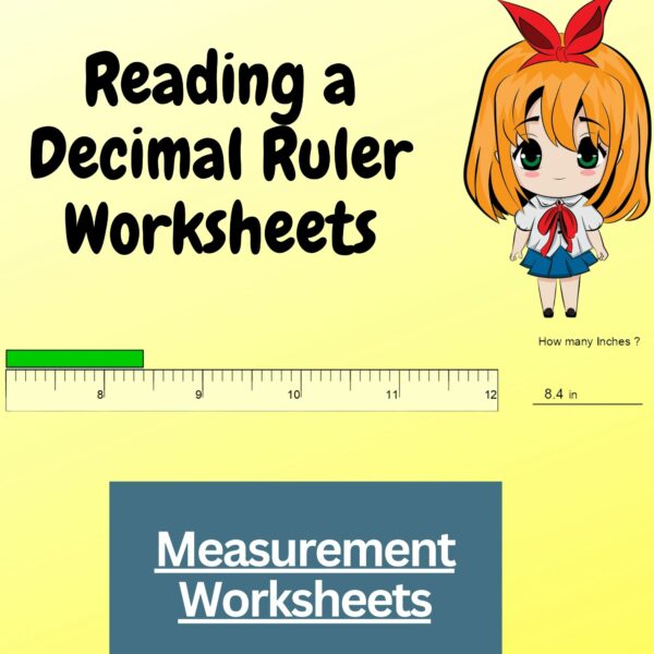 Measurement Worksheets - Reading a Decimal Ruler Worksheets | Made By ...