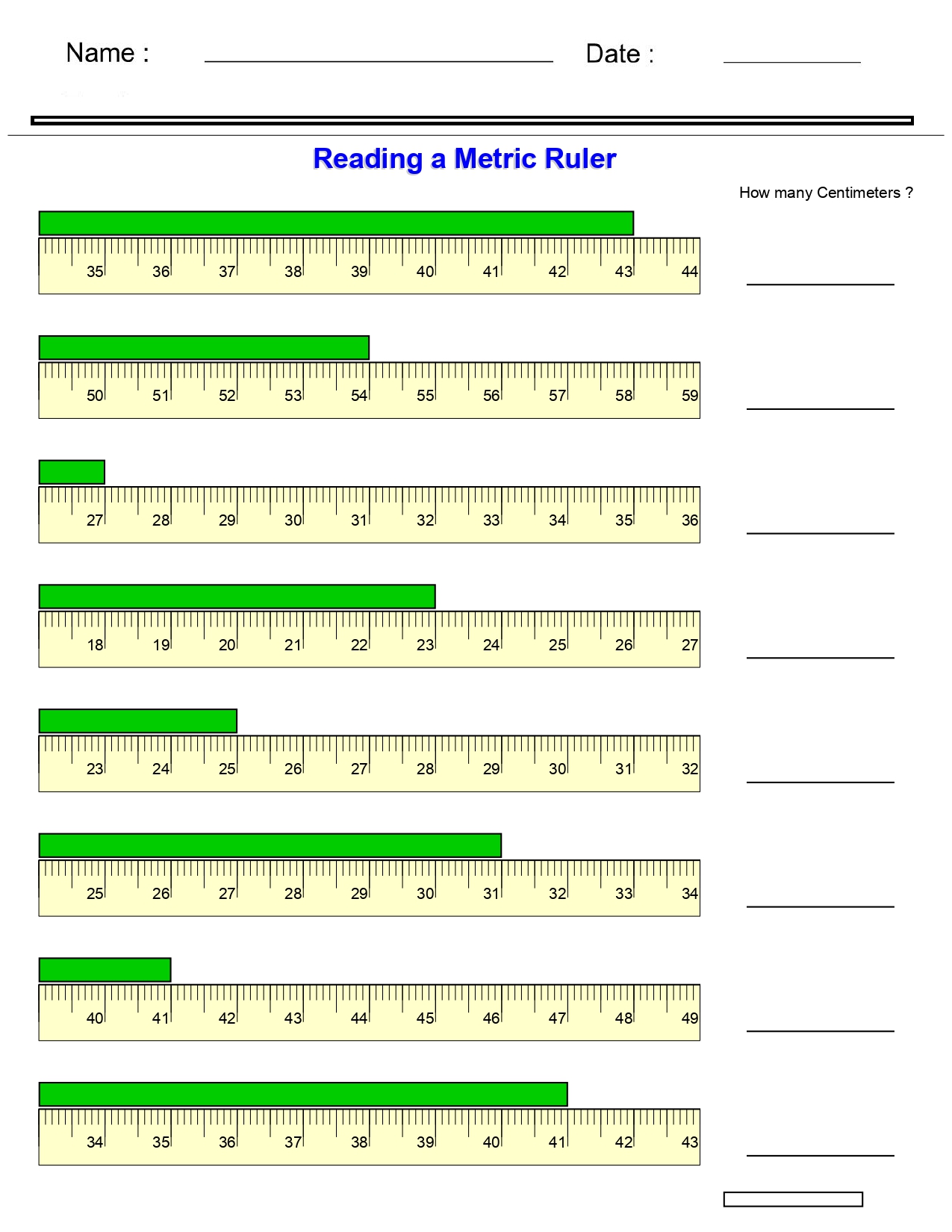 Measurement Worksheets Reading A Metric Ruler Worksheets Made By