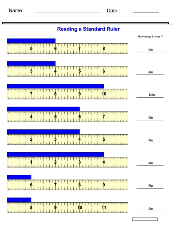 Measurement Worksheets - Reading Standard Measurements Worksheets ...