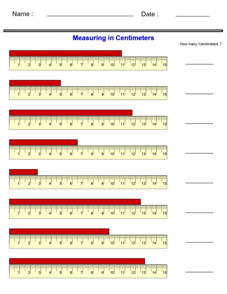 Measurement Worksheets - Measuring in Centimeters or Millimeters ...