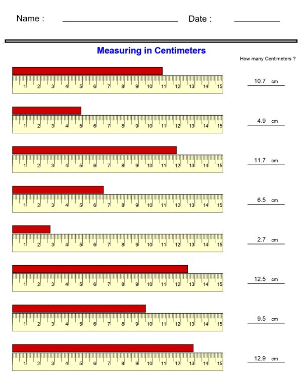 Measurement Worksheets - Measuring in Centimeters or Millimeters ...
