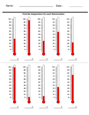 Measurement Worksheets Reading a Thermometer Worksheets | Made By Teachers
