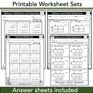 Halloween Multiplication Area Model and Standard Form Google Slides and ...