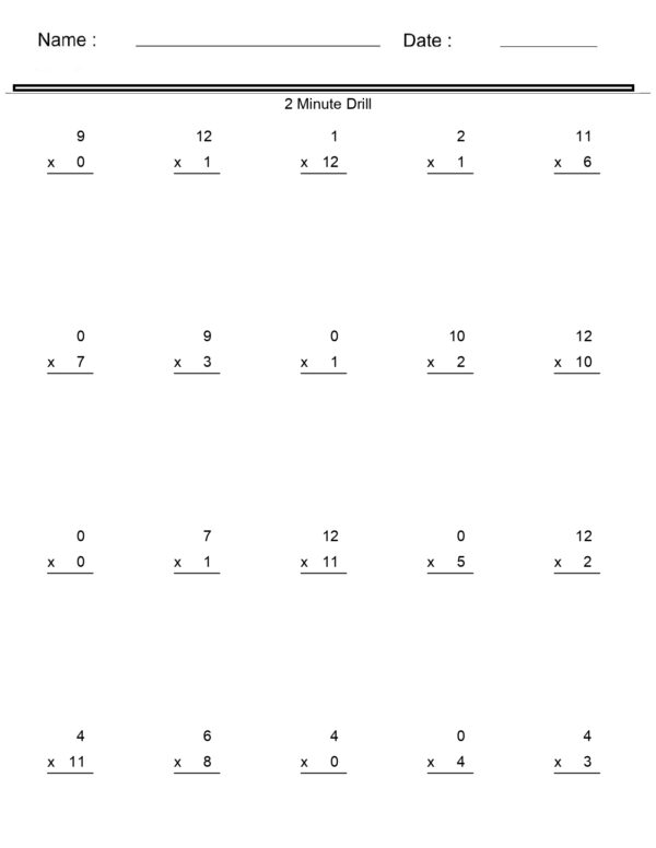 Multiplication Worksheets - Advanced Times Table Drill Worksheets ...