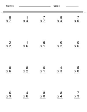 Multiplication Worksheets - Single Digit Multiplication Worksheets ...
