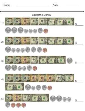 Money Worksheets - Counting United States Bills and Coins | Made By ...