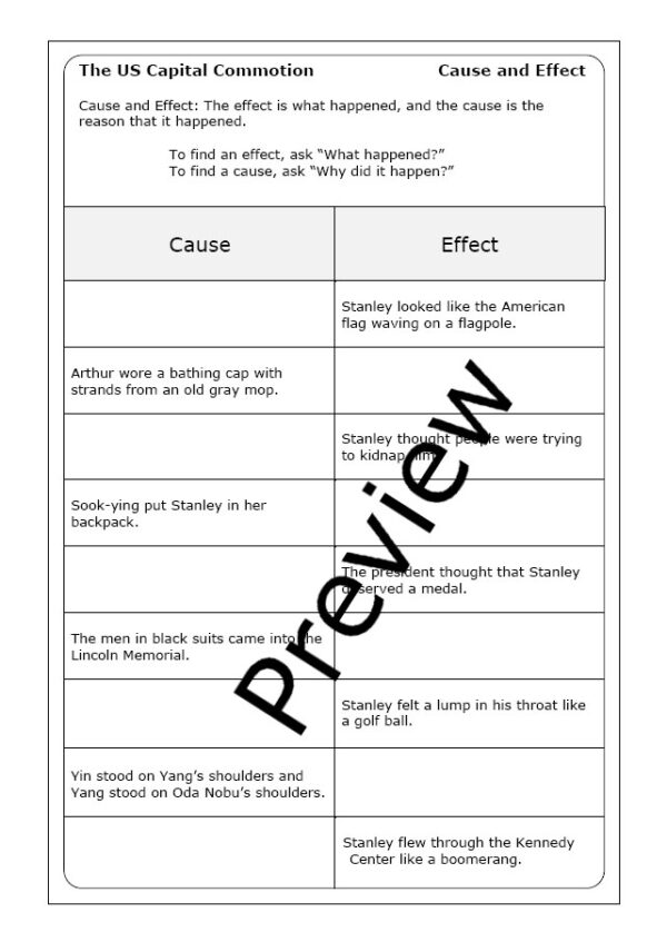 Flat Stanley "The US Capital Commotion" worksheets | Made By Teachers