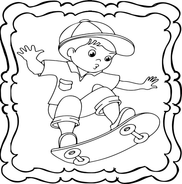 Skateboard Coloring Book : Easy and Fun Skateboards Coloring Book for ...