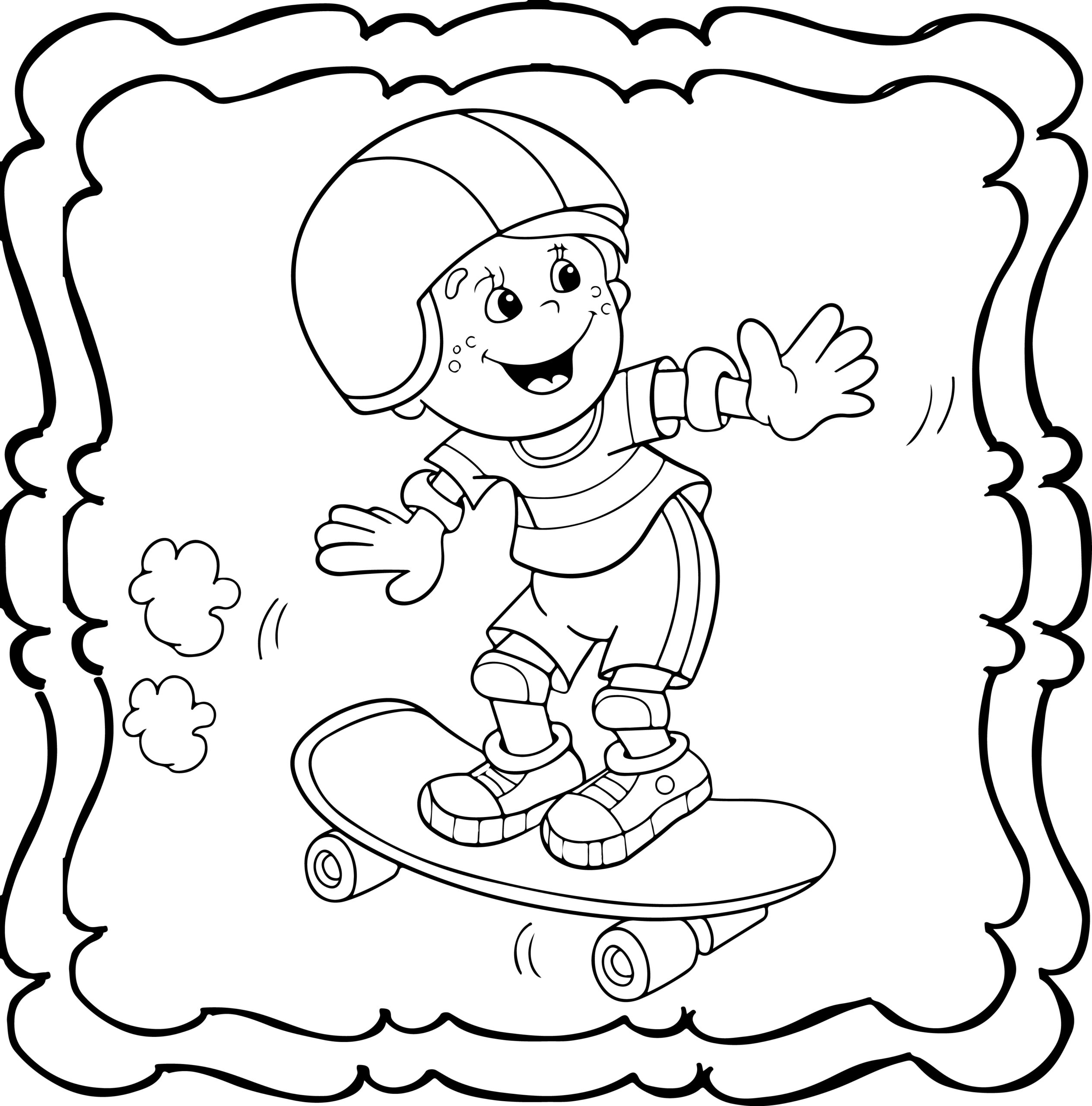 Skateboard Coloring Book : Easy and Fun Skateboards Coloring Book for ...