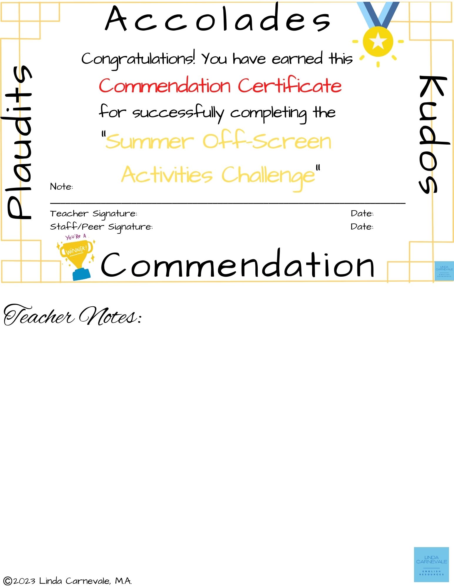 Scree-free Summer Activities Challenge Checklist with Completion ...