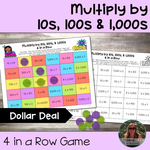 Multiply by 10s 100s and 1,000s Math Activity - Dollar Deal | Made By ...
