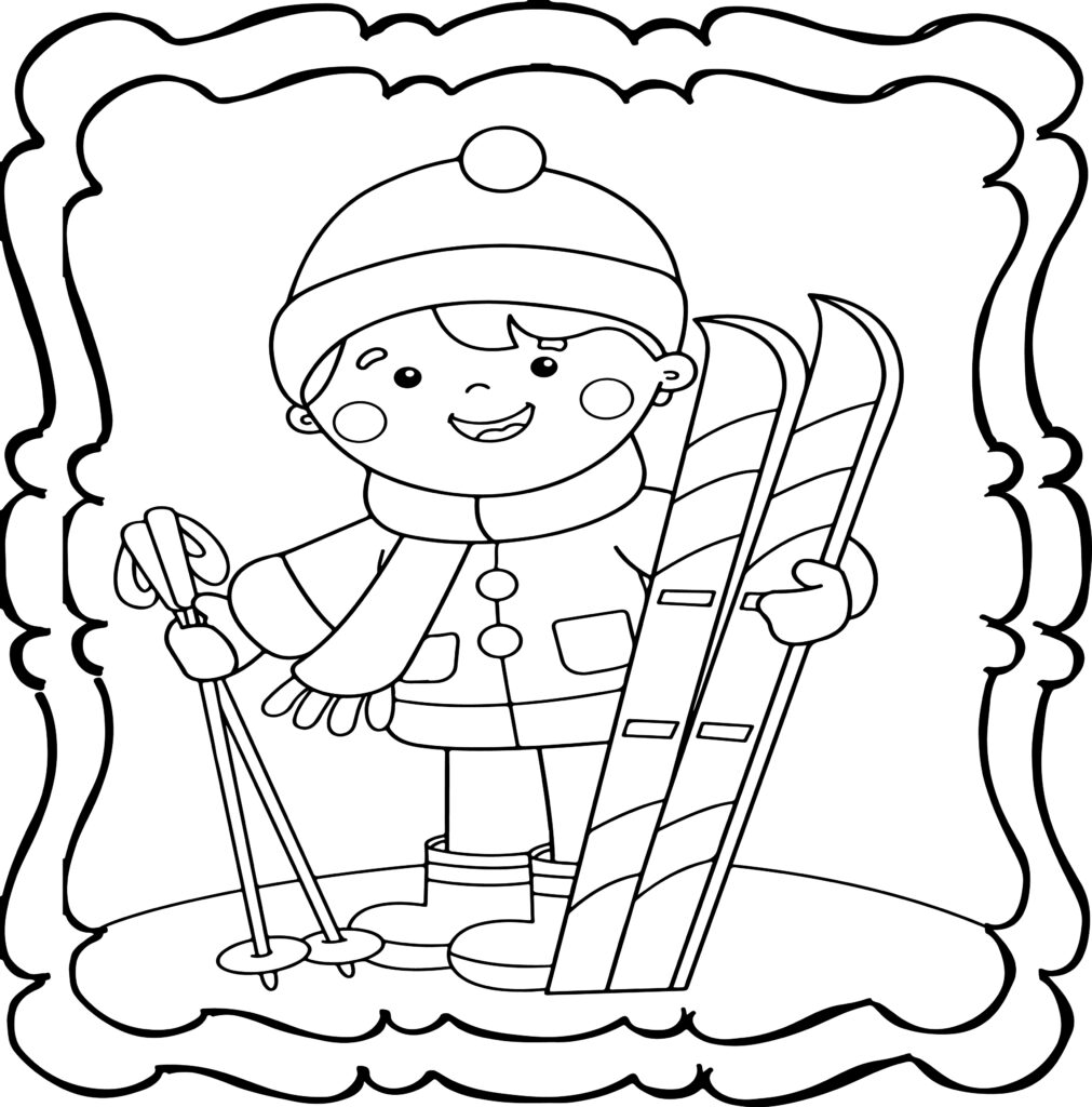 Skiing Coloring Book : Easy and Fun Skiing Coloring Book for Kids ...
