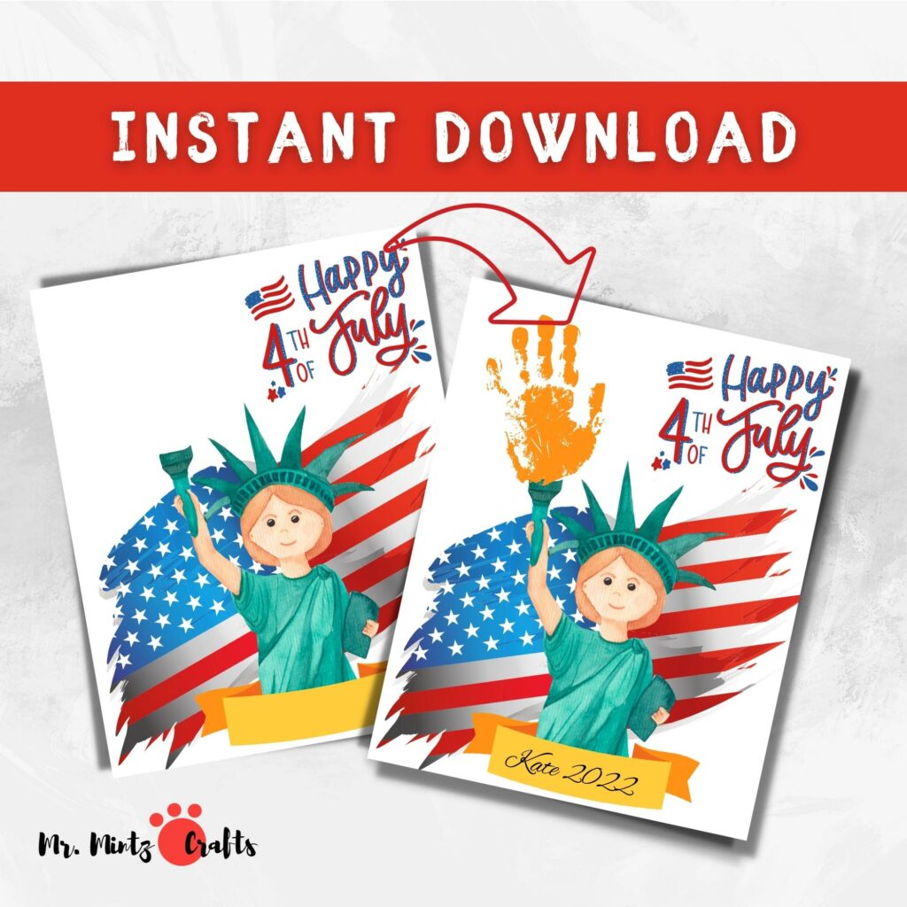 Statue of Liberty Handprint Art | 4th of July Activities | Made By Teachers
