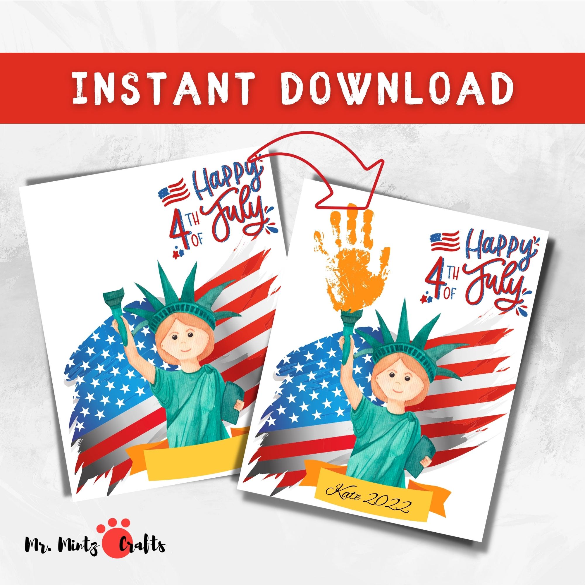Statue of Liberty Handprint Art | 4th of July Activities | Made By Teachers