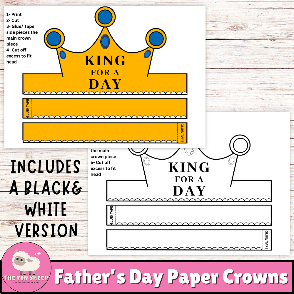 Father’s Day Paper Crowns | Headbands Coloring Printable Templates for ...